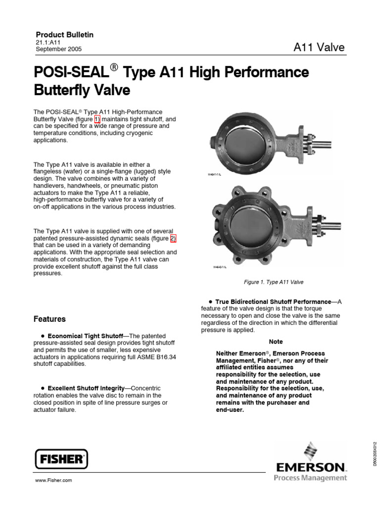 Fisher A11 High-Performance Valve Guide | PDF | Valve | Bearing ...