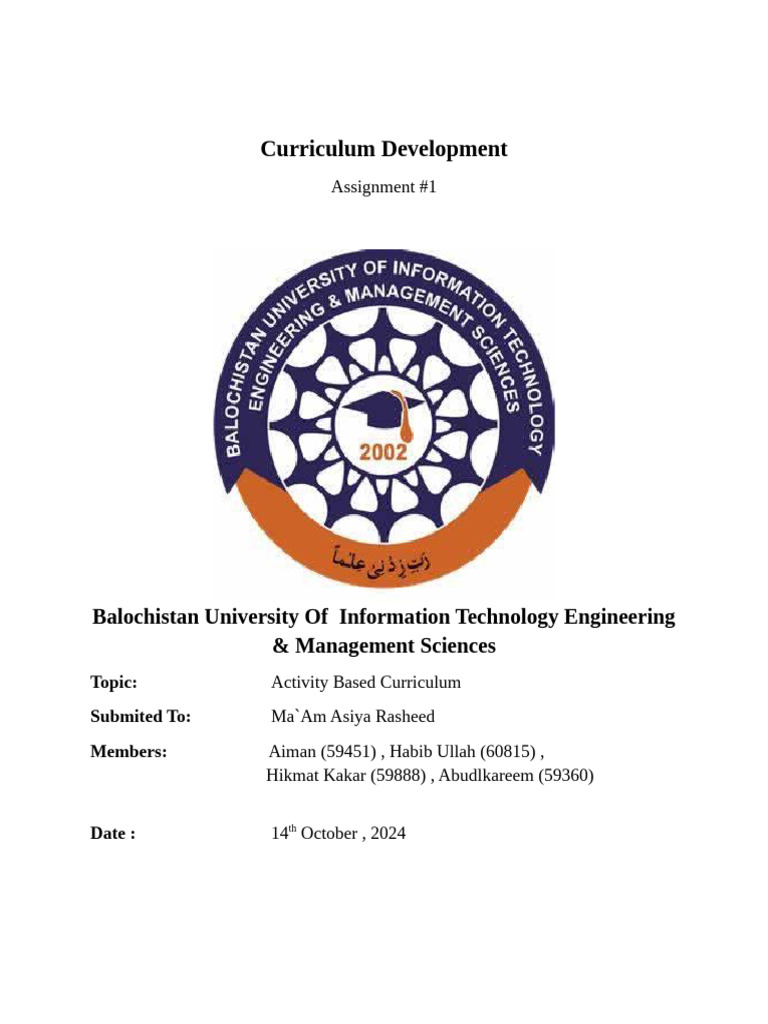 curriculum_assignment[1] | PDF | Learning | Teachers
