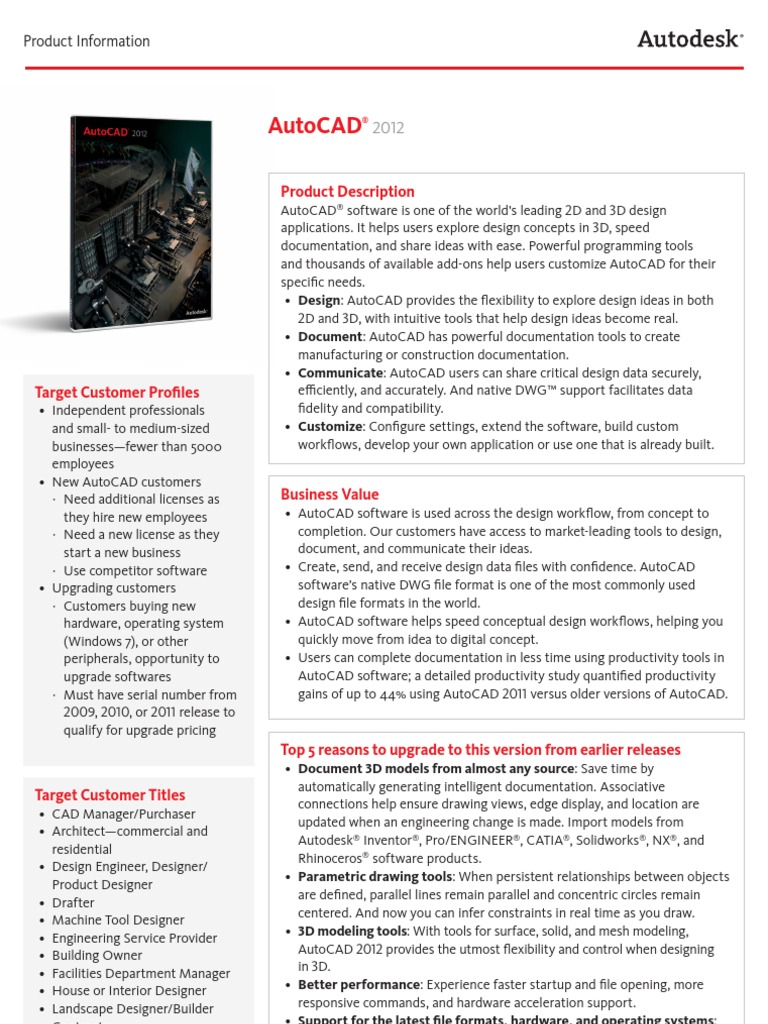 Autocad 2012 Cheat Sheet A4 en | PDF | Auto Cad | Autodesk