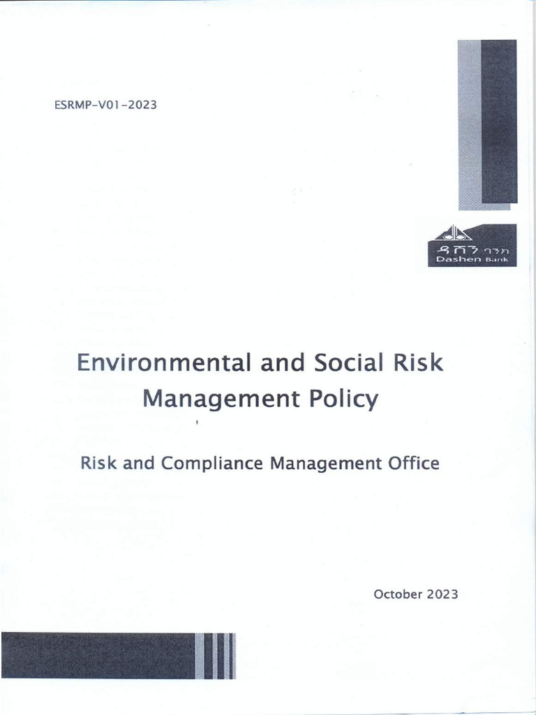 Environmental Social Risk Management Policy | PDF | Risk | Risk Management