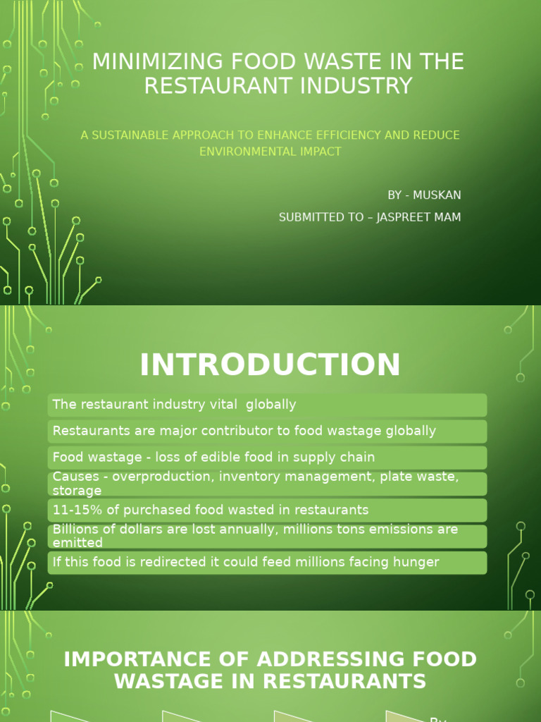 Reducing Food Waste in Restaurants | PDF | Inventory | Sustainability