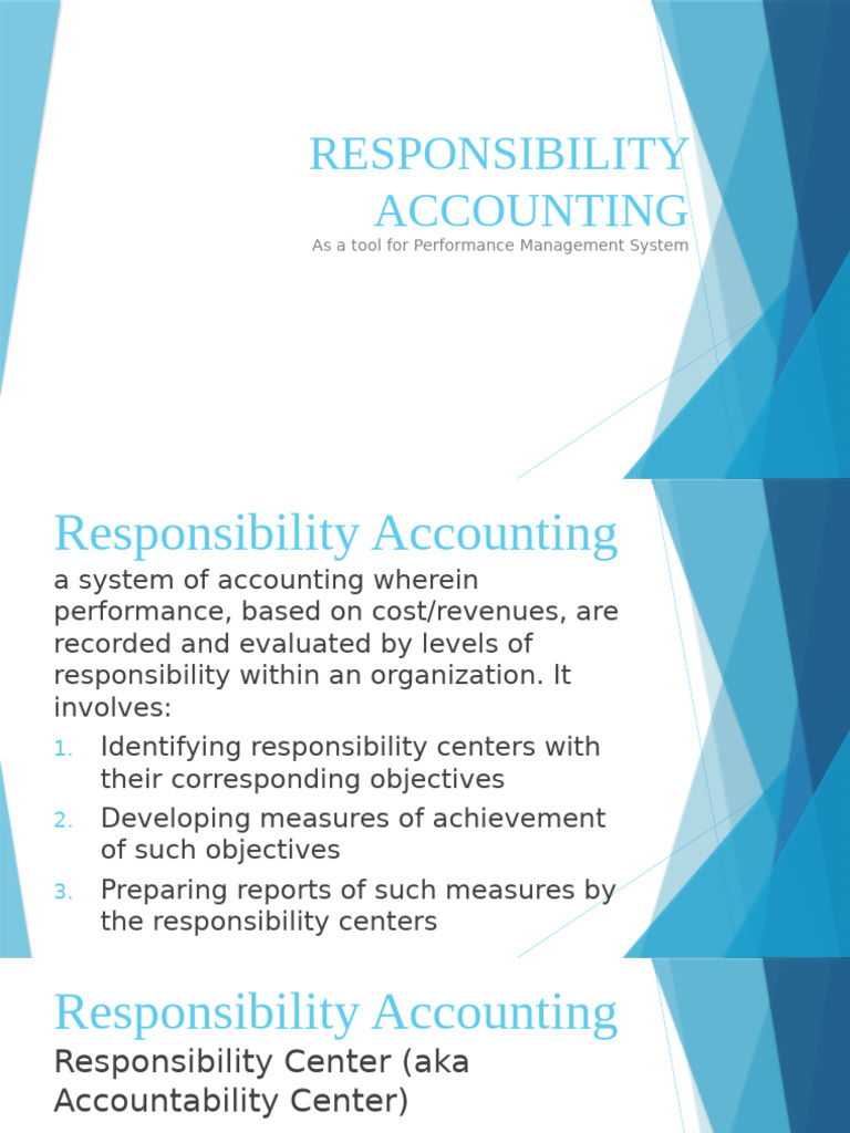 Responsibility Accounting Performance Management System | PDF | Return ...