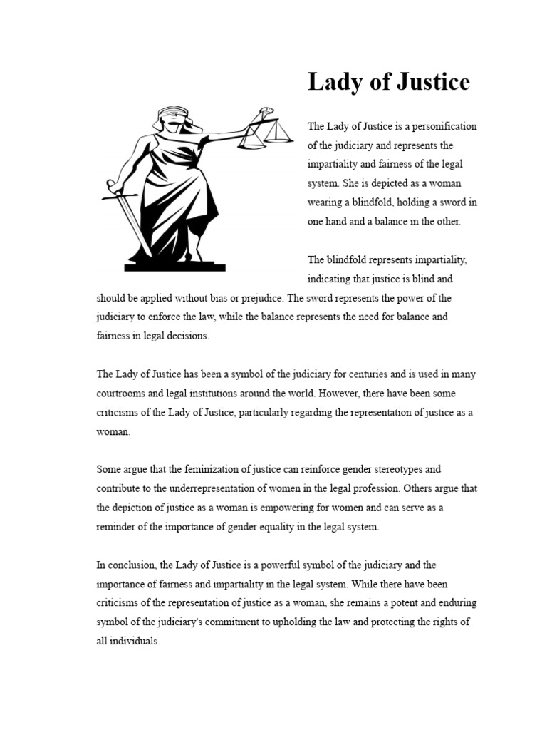Symbolism of the Lady of Justice | PDF
