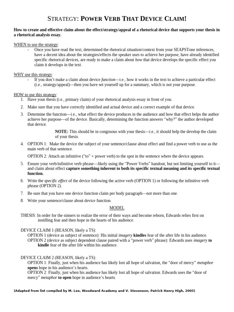 Power Verb That Device Claim | PDF | Subject (Grammar) | Sentence ...