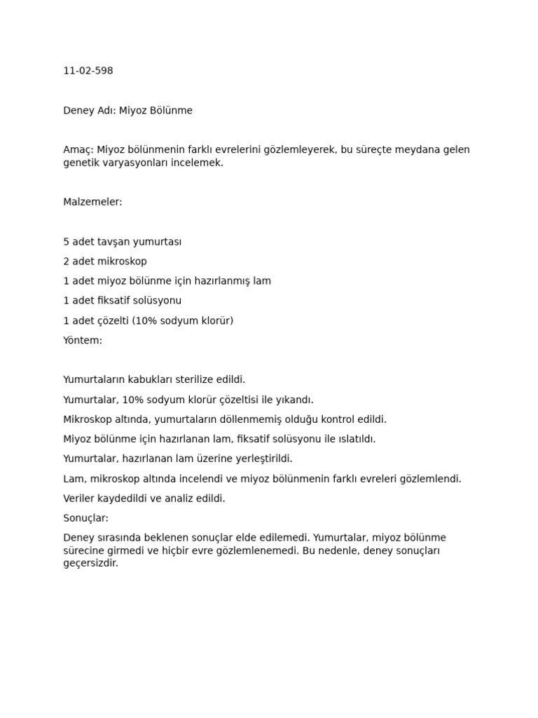 Experiment Logs | PDF