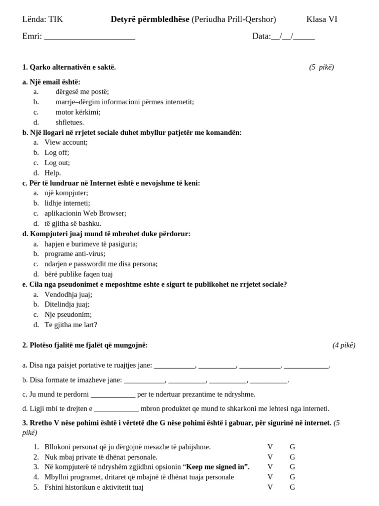 DTR Permbledhese TIK 6 III | PDF