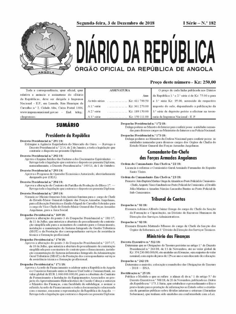 Regime Jurídico das Faturas em Angola | PDF | Angola | Impostos