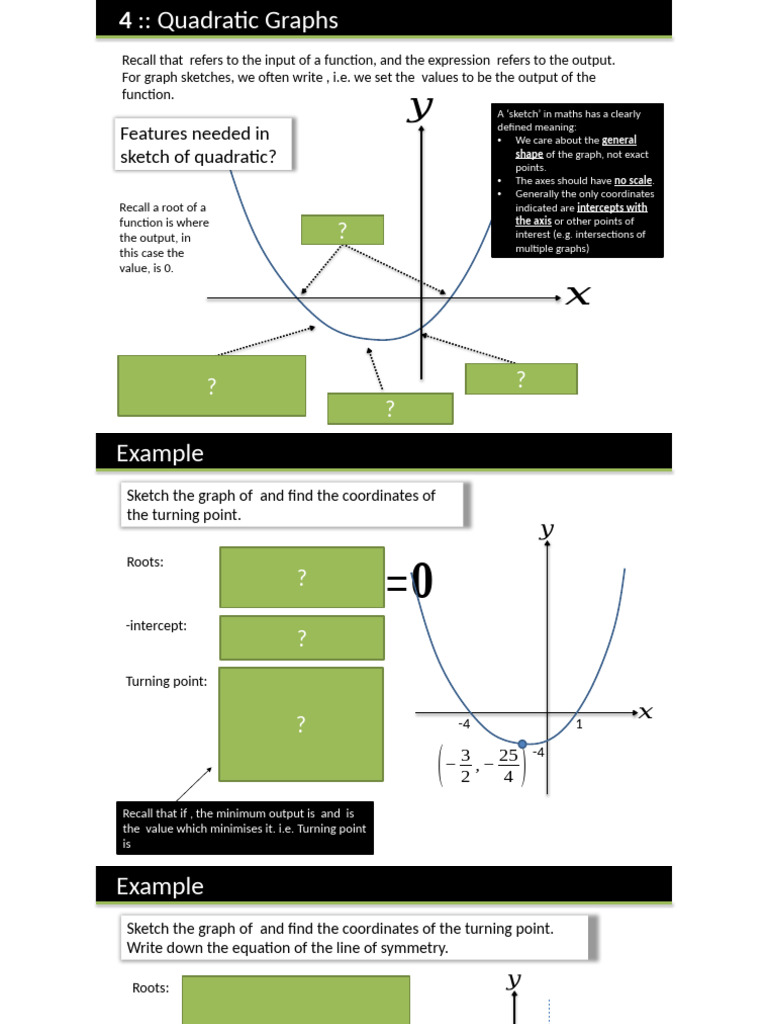 Sketching Quadratics | PDF | Algebra | Mathematical Objects