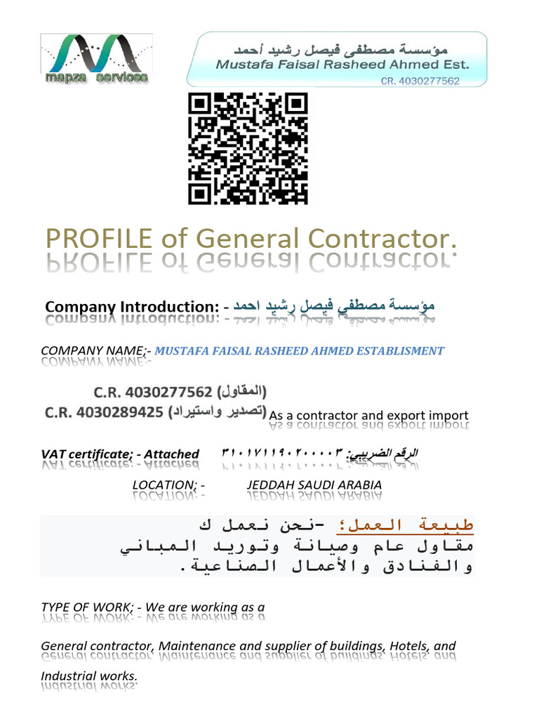 Mustafa Co: General Contractor Profile | PDF | Building Engineering
