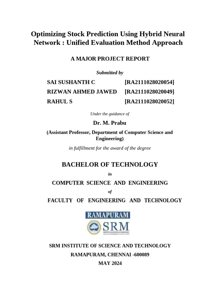 final rsr word report | PDF | Artificial Neural Network | Forecasting