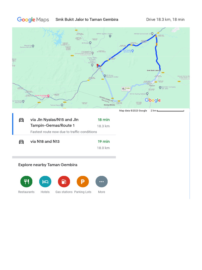 Driving Directions to Taman Gembira | PDF