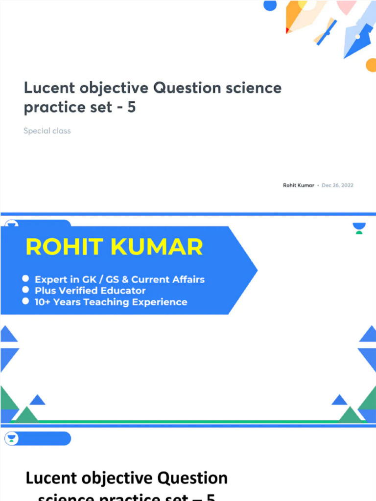 Lucent Objective Question Science Practice Set 5 No Anno | PDF