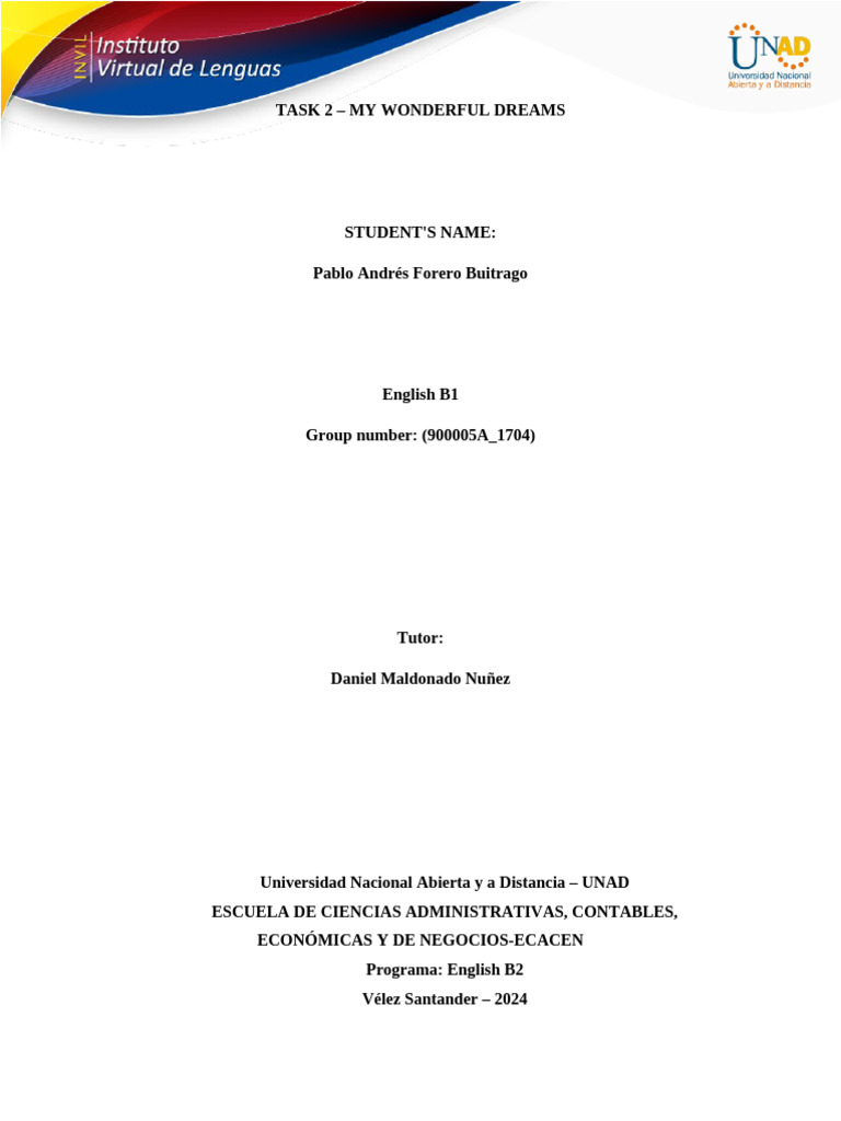 Task 2 – My Wonderful Dreams | PDF | Leadership | Business