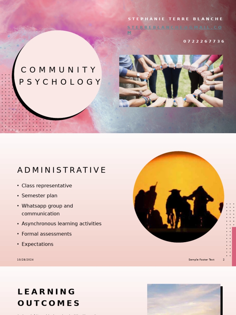 Community Psychology Overview and Goals | PDF | Psychology | Community