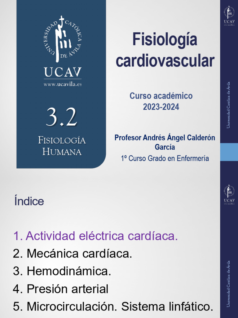 Tema 3.2 Fisiología Cardiovascular 23-24 | PDF | Electrocardiografia ...