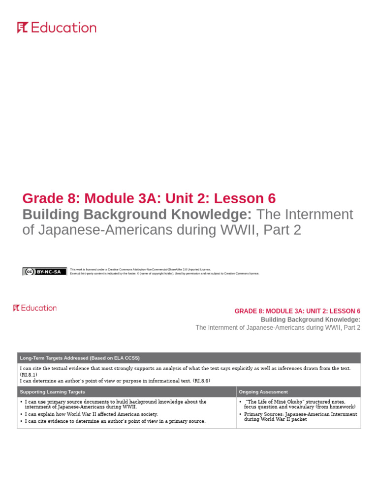 Eled 8m3a Module 3a U2 l6 0316 | PDF | Internment Of Japanese Americans ...
