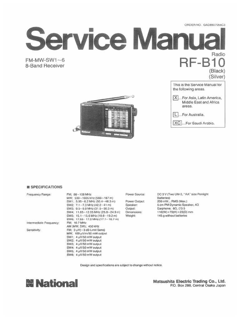 Panasonic rf-b10 | PDF