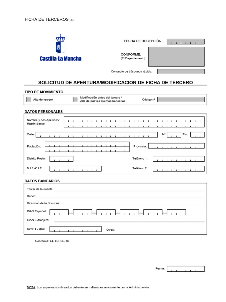 Ficha Terceros | PDF