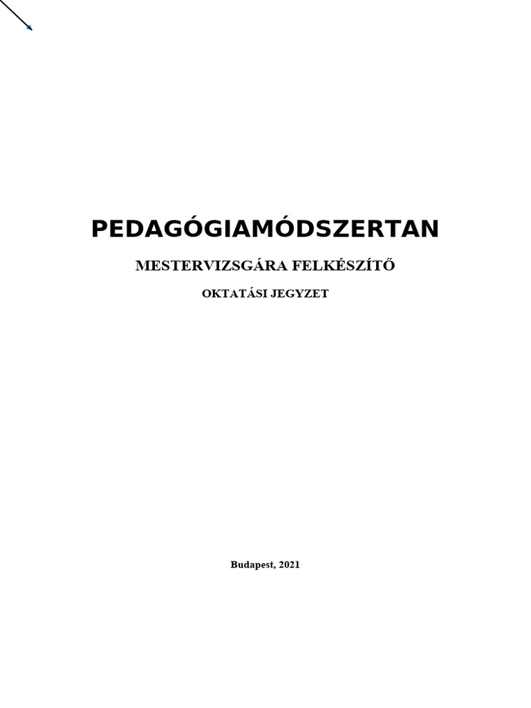 Pedagogiamodszertan Jegyzet 2 | PDF