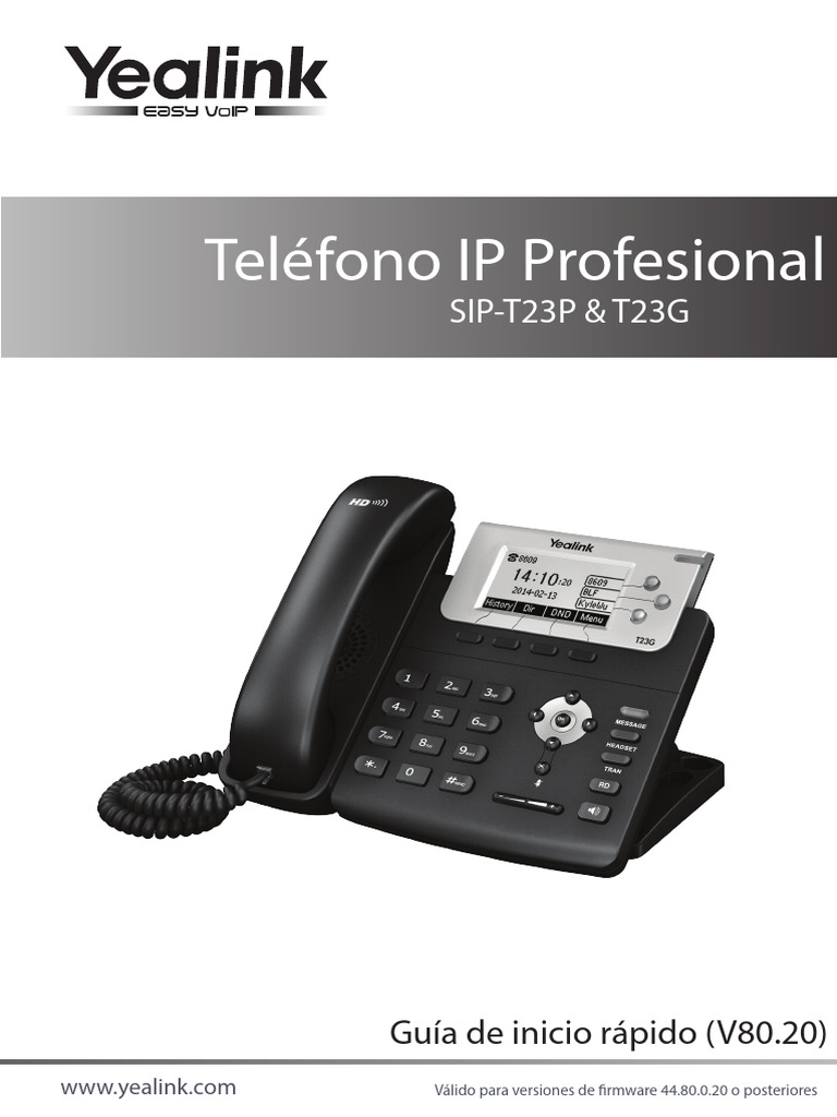 Guía Rápida SIP-T23P/T23G IP | PDF | Dirección IP | Voz sobre IP