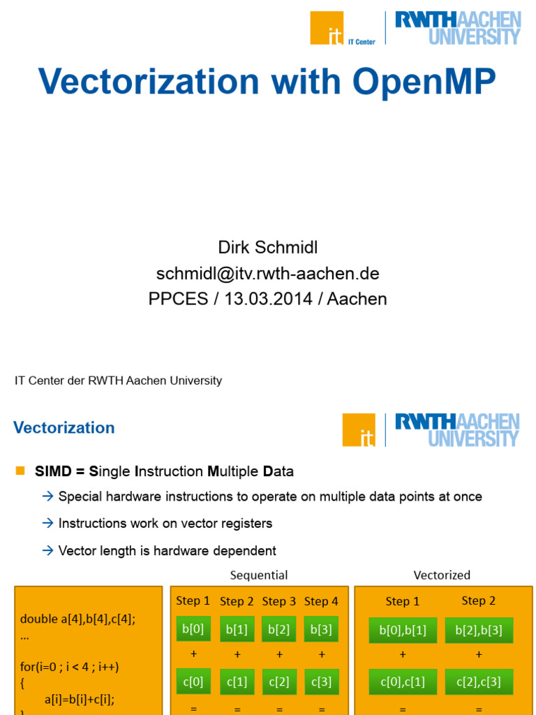 2014 PPCES Vectorization With OpenMP | PDF | Computer Science | Computing
