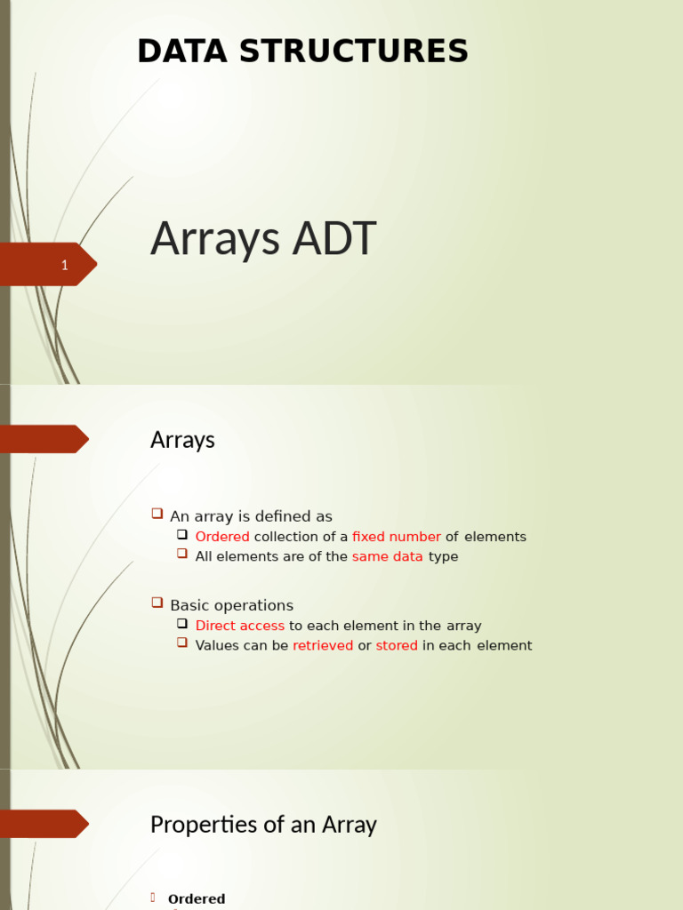 2-Dsa-Array Adt | PDF | Data Type | C (Programming Language)