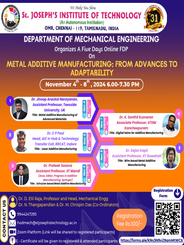 Additive Manufacturing - From Advances To Adaptability (Nov 4 - 8, 2024 ...
