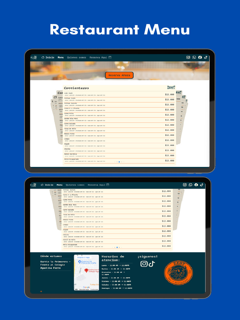 Zest Restaurant Menu | PDF