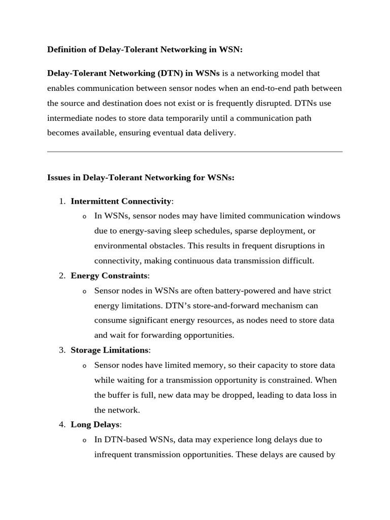 Delay-Tolerant Networking | PDF | Wireless Sensor Network | Network Protocols