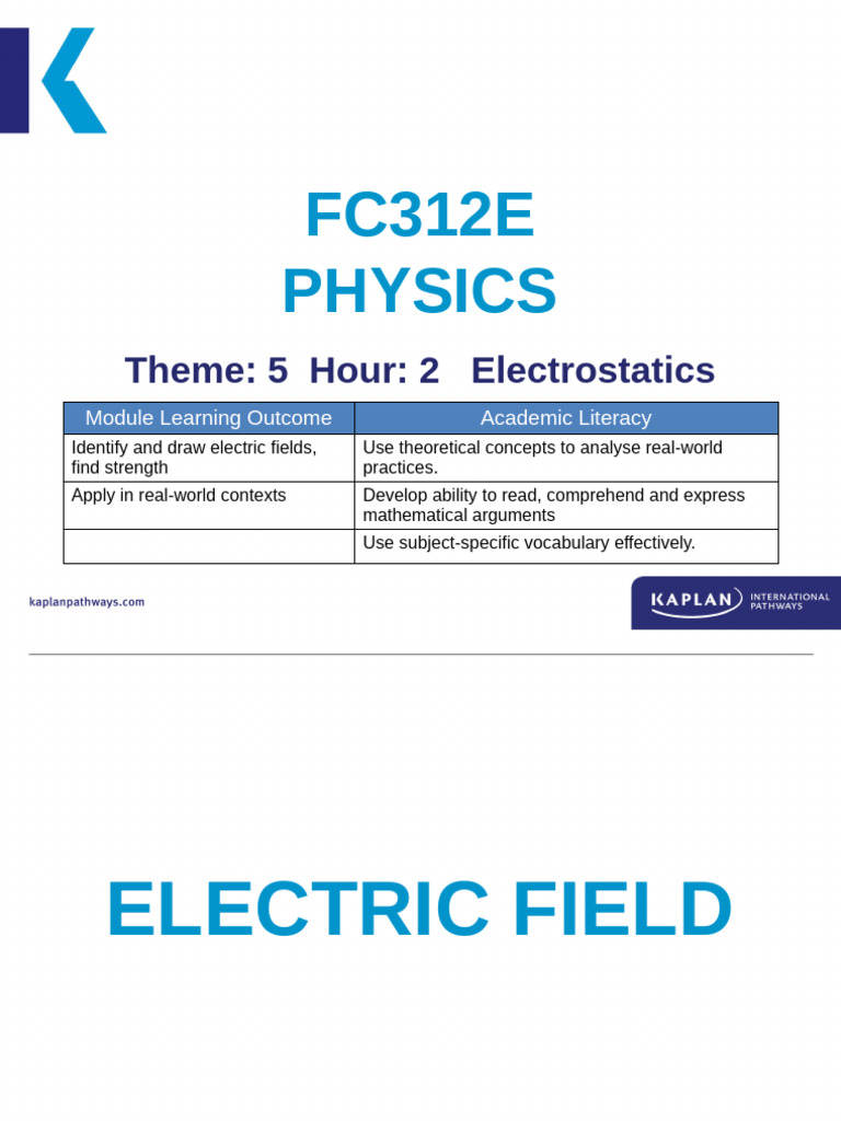 4.2.1 Electrostatics-Electric Field | PDF | Electric Field | Force