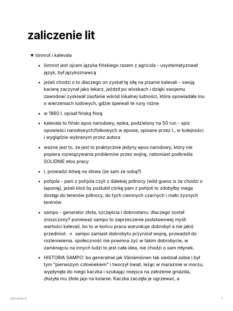 Zaliczenie - Lit 2 | PDF