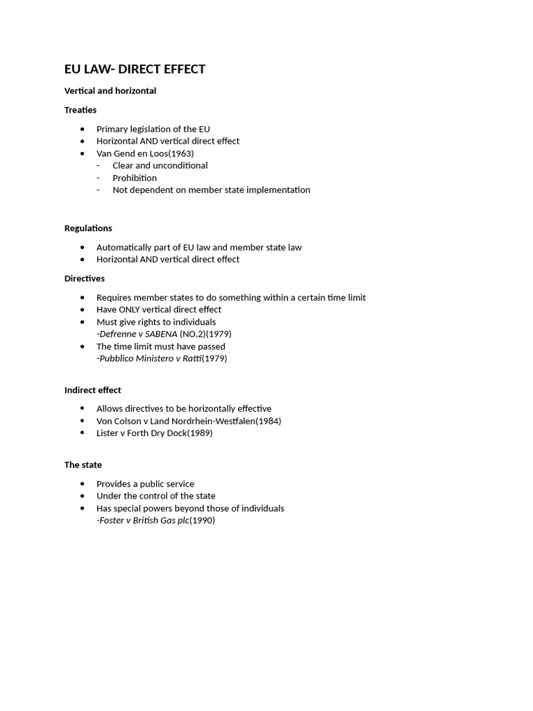 Eu Law Direct Effect Pdf