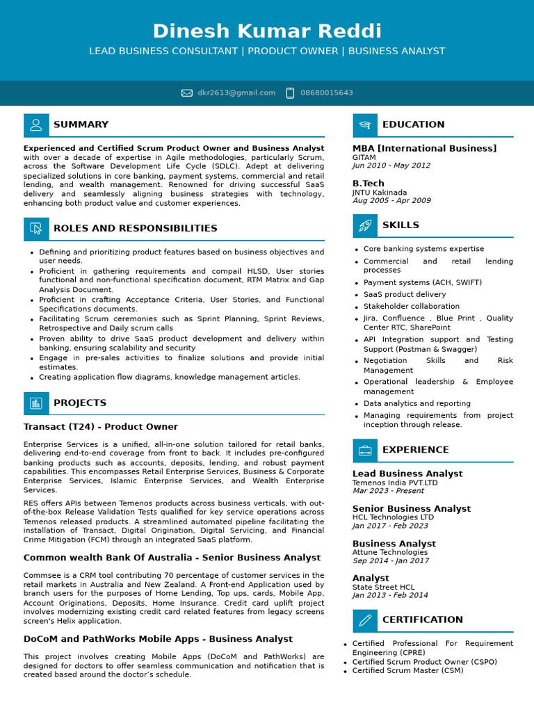 Dinesh Resume | PDF | Scrum (Software Development) | Software As A Service