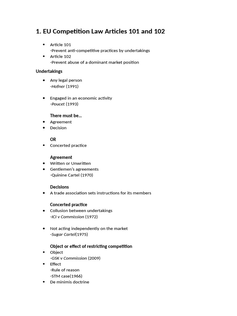 Eu Competition Law Article 101,102 | PDF | Business