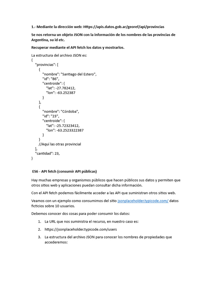 Ejercicios de Json | PDF