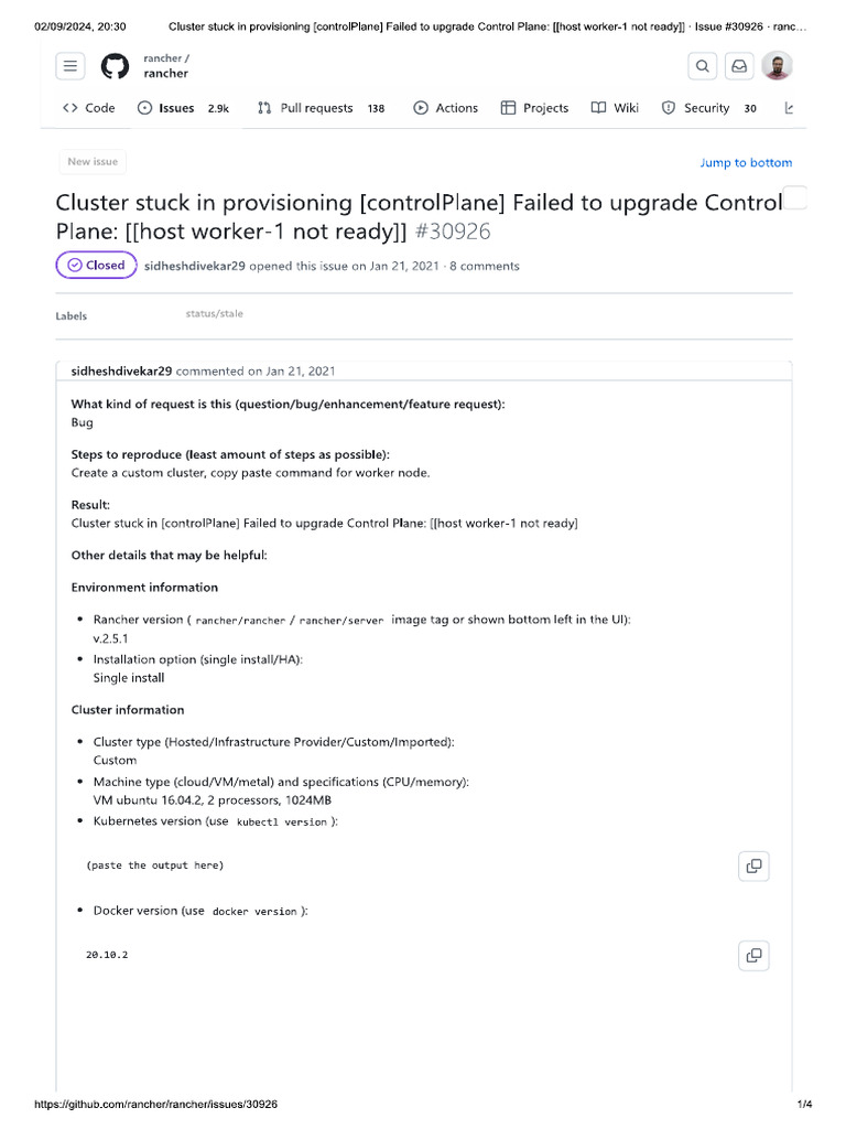 Failed To Upgrade Control Plane | PDF