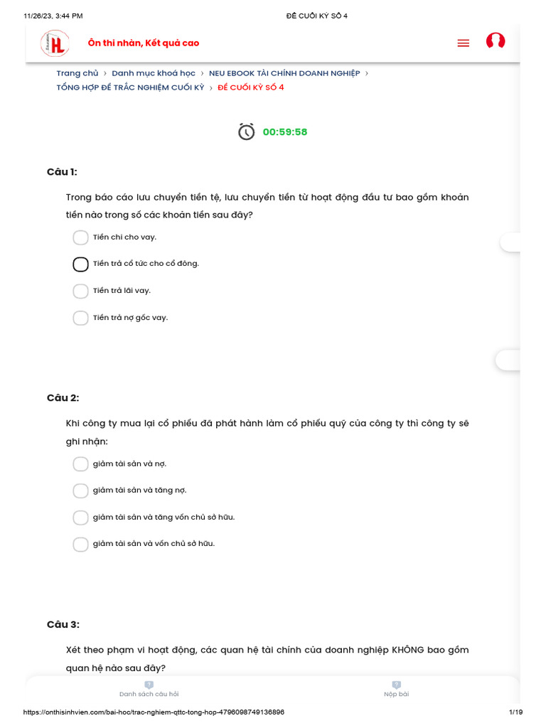 ĐỀ CUỐI KỲ SỐ 4 TCDN | PDF