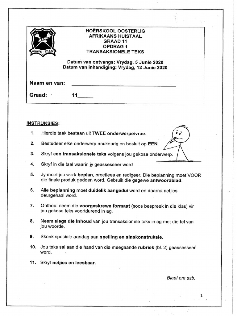 5 Junie Gr. 11 Afrikaans | PDF