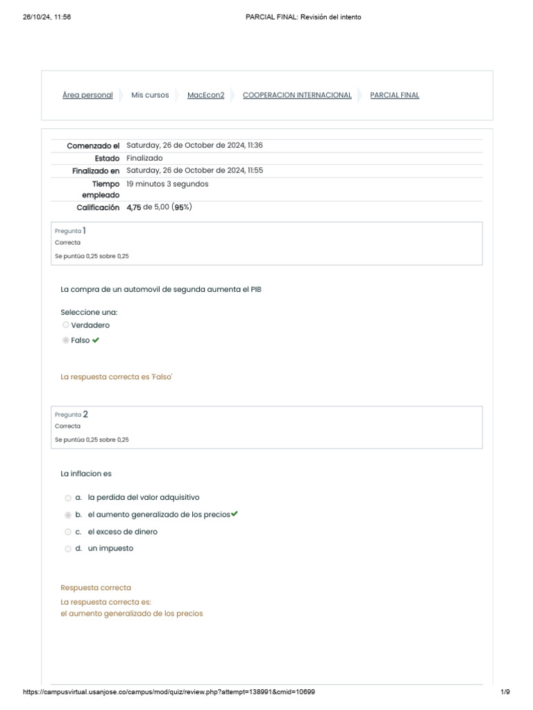 PARCIAL FINAL - MACRO Revisión Del Intento | PDF | Desempleo | Economias