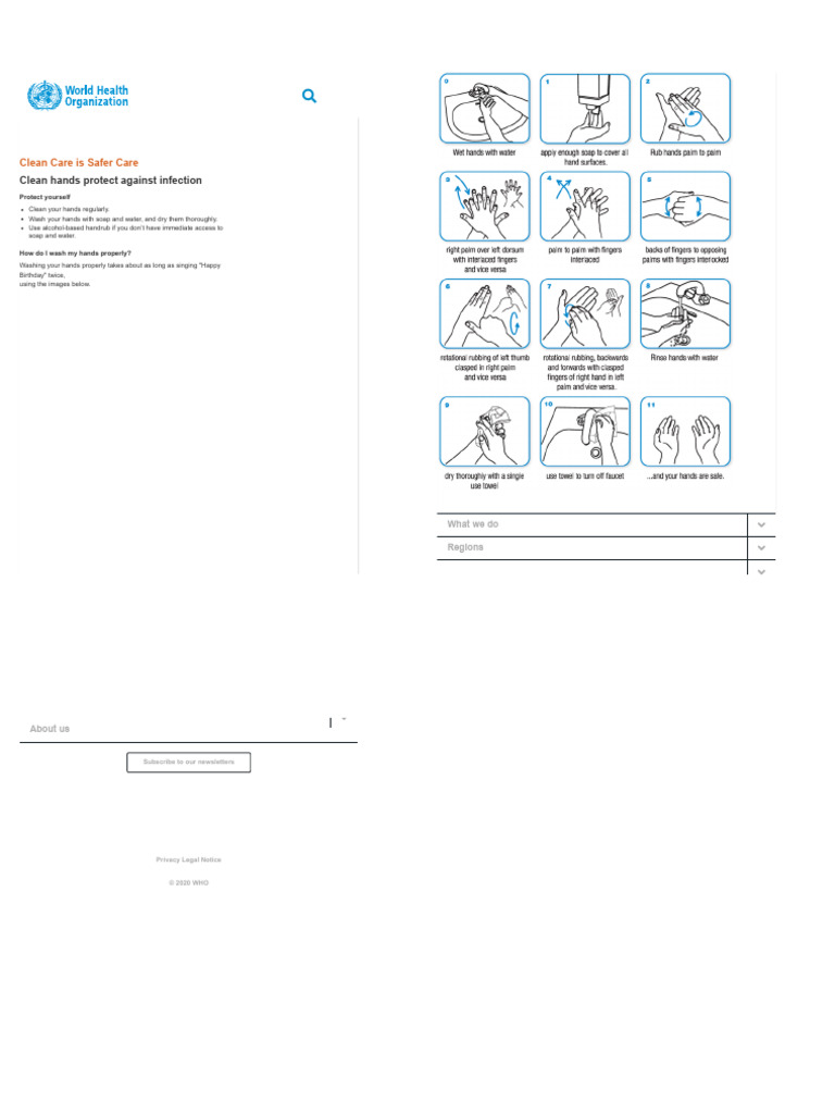 WHO - Clean Hands Protect Against Infection | PDF
