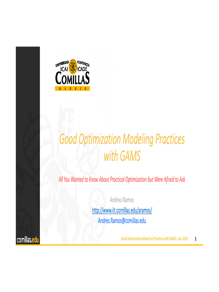 GAMS GoodOptimizationModelingPractices | PDF | Command Line Interface | Mathematical Optimization