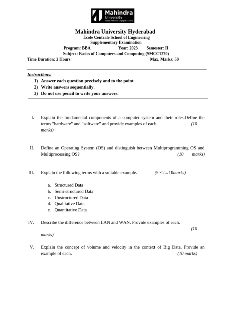 2 - Basics of Compters and Computing - Set A | PDF