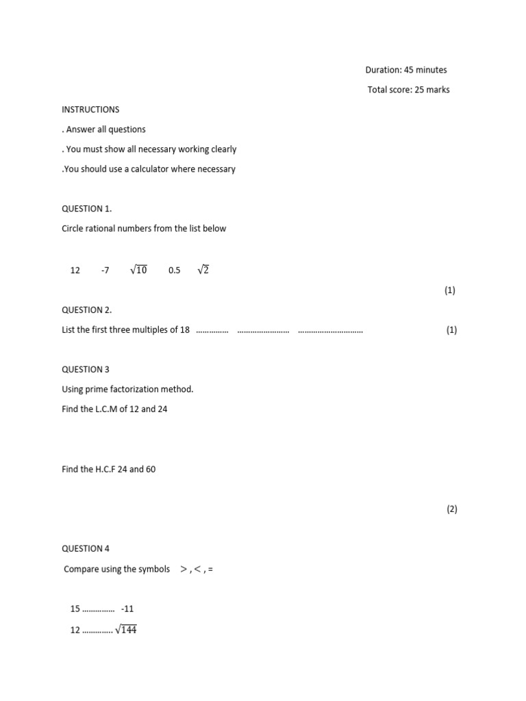 Maths Y10 T1a Mid Term Break Pack 2024-2025 | PDF | Mathematics