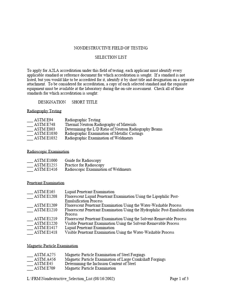 ASTM List of Standards | PDF | Leak | Pipe (Fluid Conveyance)