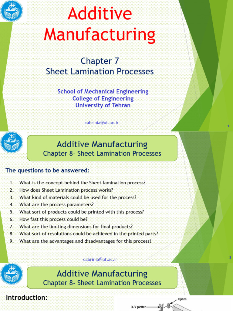 Additive Manufacturing-Chapter 8 - Sheet Lamination Processes | PDF | 3 ...