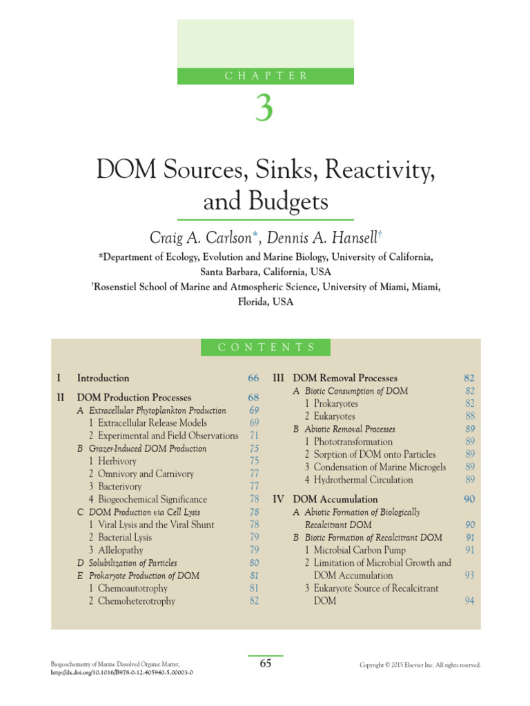 Biogeochemistry of Organic Matter | PDF | Phytoplankton | Water