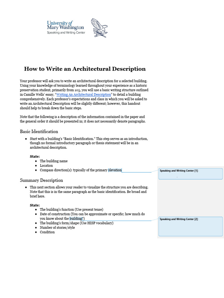 How To Write An Architectural Description | PDF | Window ...