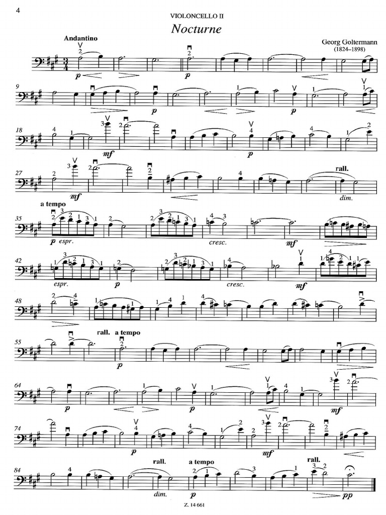 GOLTERMANN Nocturne 02 - Cello 2 | PDF