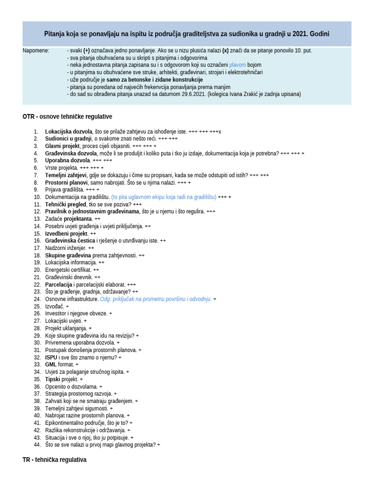 Pitanja Na Rokovima 2021 | PDF