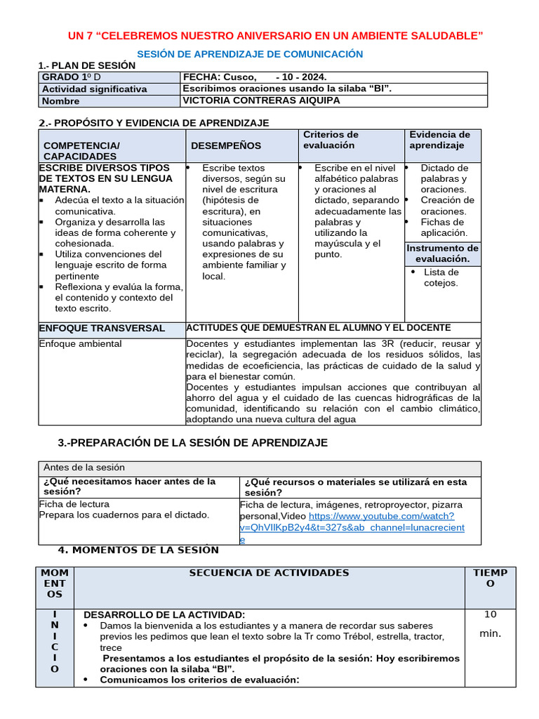 Aprendiendo con la sílaba "Bl" | PDF | Evaluación